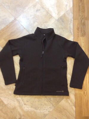 Women’s Merrell Polartec Full Zip Sweater Jacket Brown Medium Hiking | eBay