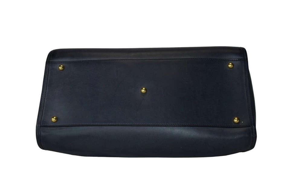 NWT $1795 Ghurka Italian-Made No. 66 ROVER Bag Dark Blue Leather Doctor ...