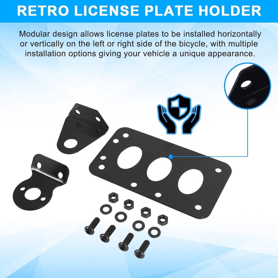 Black Motorcycle Side Mount License Plate Bracket Chopper Fit for 6434 ...