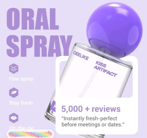 Ceelike Kiss Artifact Breath Freshener Spray Mint 20ml Antibacterial On ...