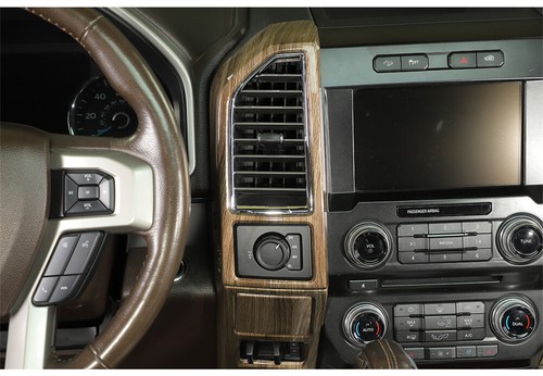 Wood Grain ABS Inner Dashboard Central Control Panel CoverFor Ford F150 ...