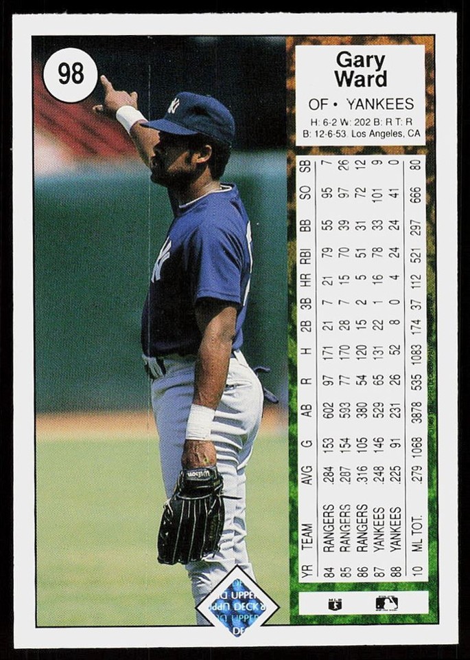 1989 Upper Deck Gary Ward New York Yankees #98 | eBay