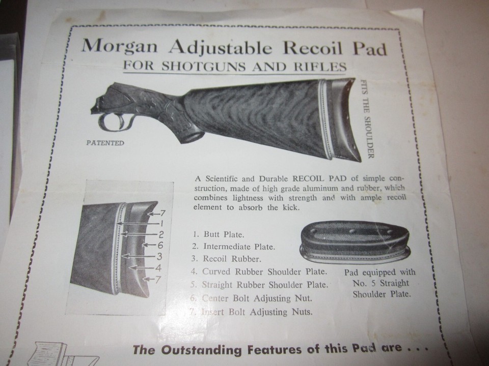 Morgan Adjustable Recoil Pad SALES BROUCHERE | eBay