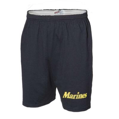 USMC 'Marines' Black Work Out Shorts - Marine Corps Black Gym Shorts ...