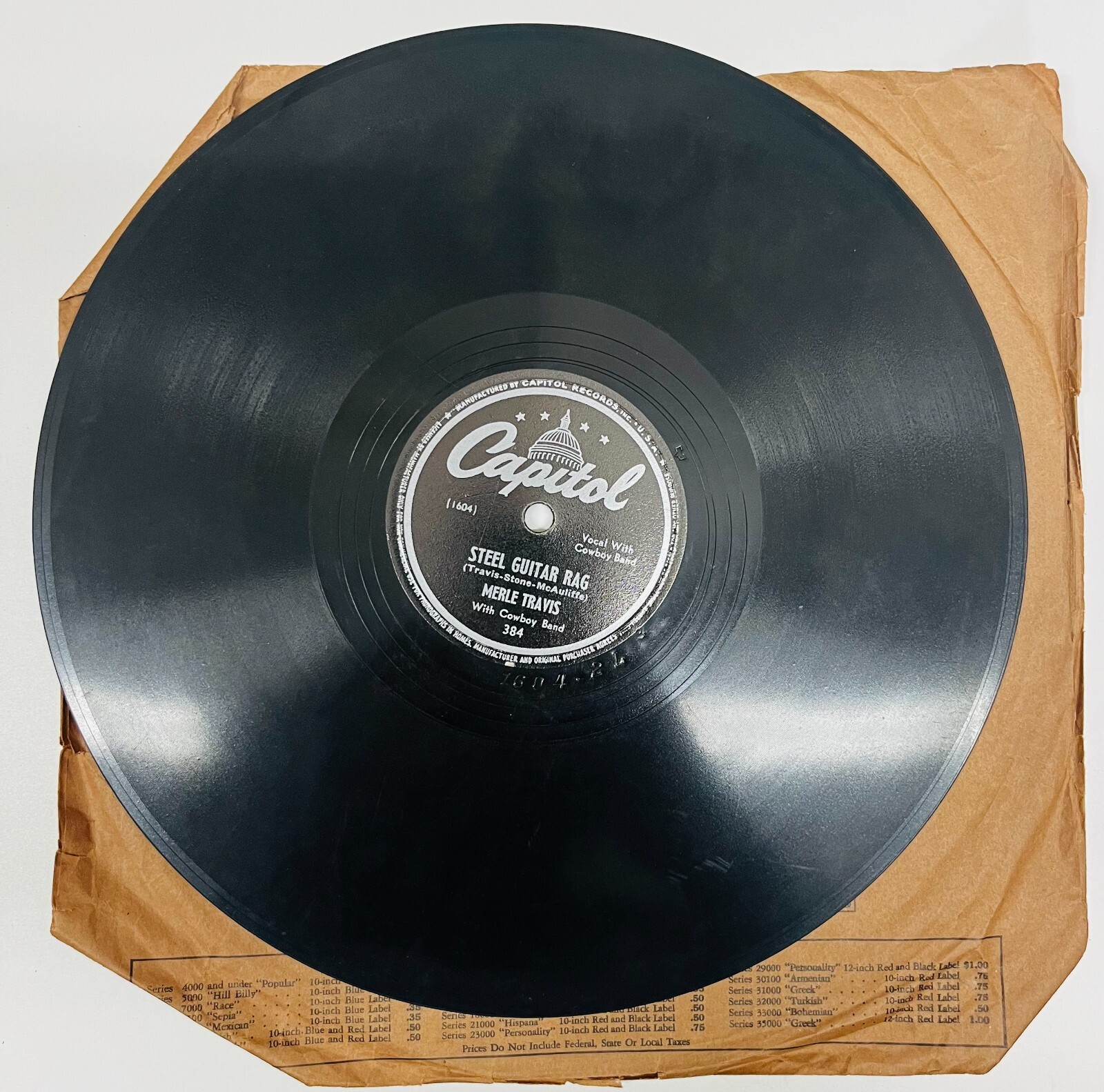 MERLE TRAVIS THREE TIMES SEVEN/STEEL GUITAR RAG Capitol 384 VG+ | eBay