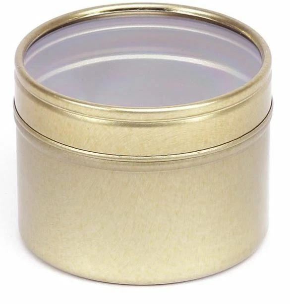 Round Tins With Clear Lids