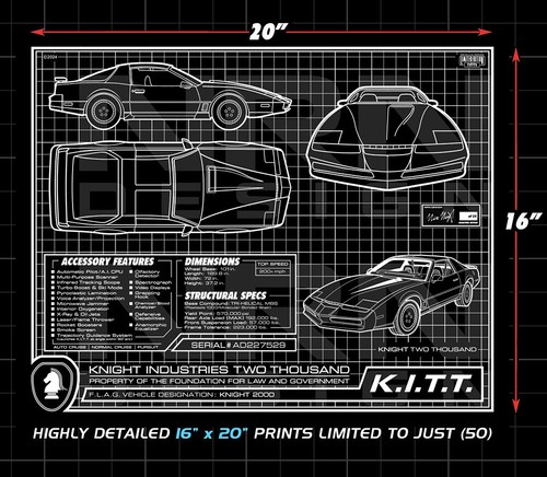 KNIGHT RIDER - CHASE THE GOLD - SIGNATURE SERIES - 16x20 - KITT POSTER ...
