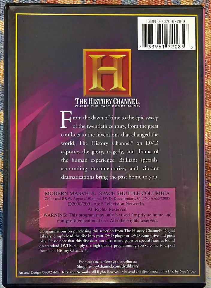 History Channel - Modern Marvels: Space Shuttle Columbia DVD ...