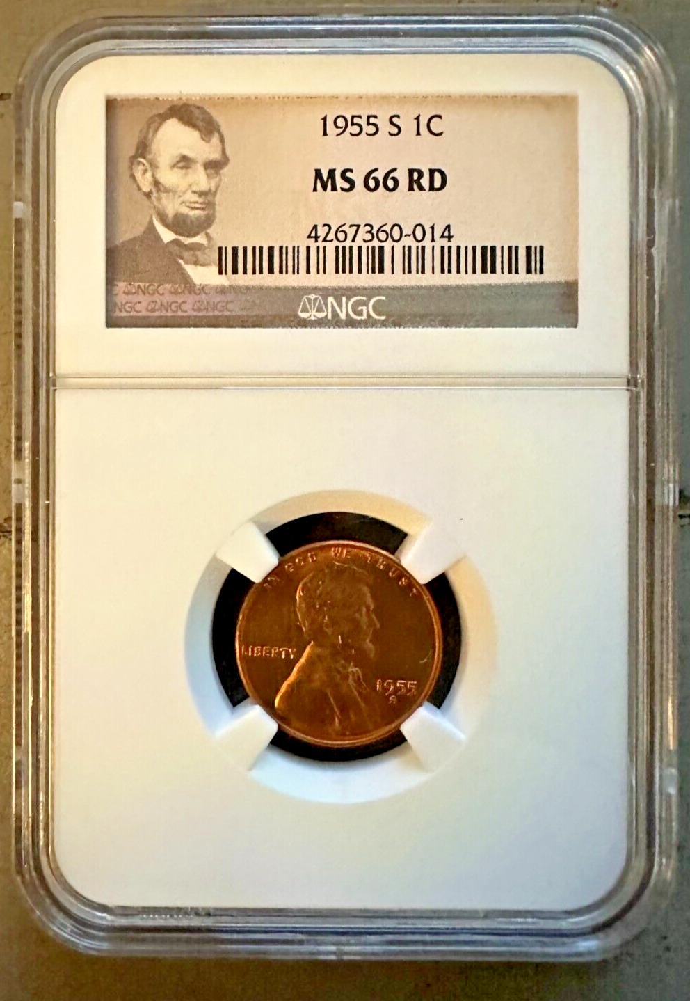 1955-S Lincoln Cents 1C NGC-MS66 RD Lightly Toned #4267360-014 | eBay