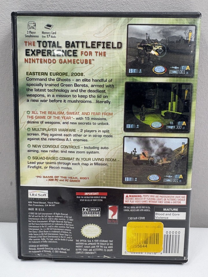 Tom Clancy's Ghost Recon (Nintendo GameCube, 2003) No Manual TESTED ...