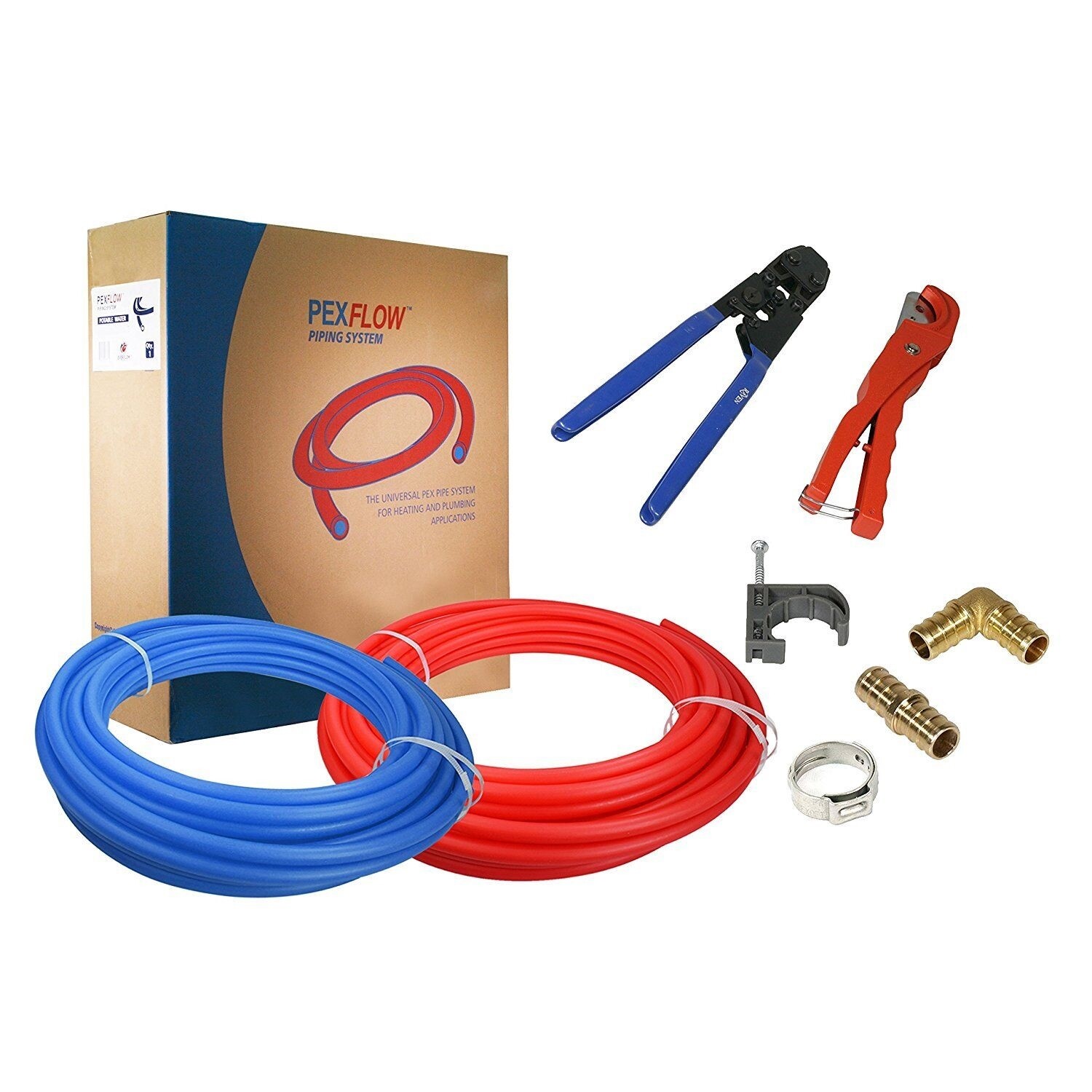 1/2"in X 300'ft PEX Starter Kit W/Crimper, Cutter Tool PEX Tubing Cinch ...