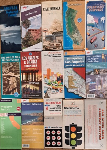 Lot of 30 California Road Maps Some Vintage State, County, City AAA ...