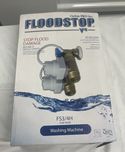 FloodStop FS3/4NPT Water Heater Auto-Shutoff Valve V4 Controller Open ...