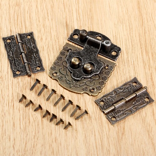 Retro Embossing Decorative Wood Jewelry Case Chest Box Hasp Latch Lock ...