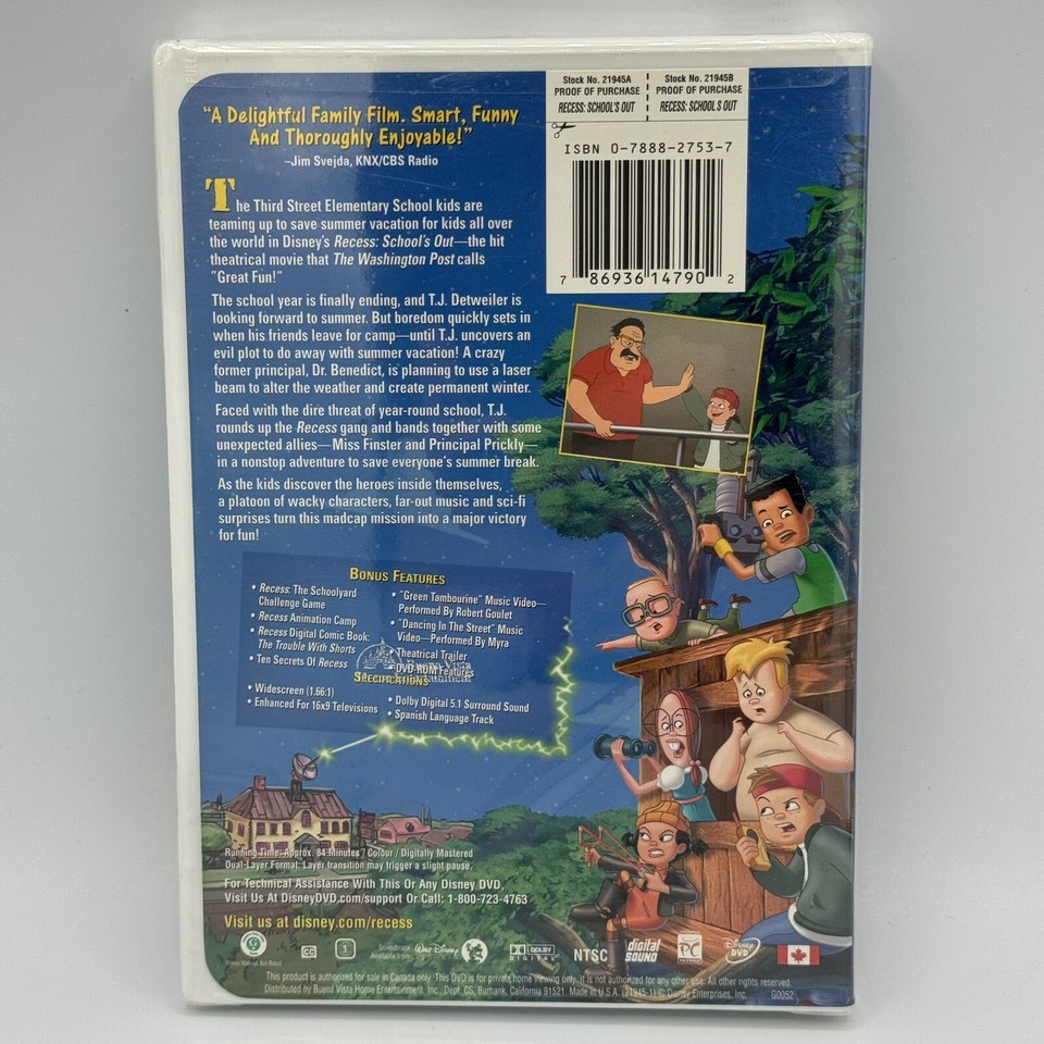 Disney Channel Animated T.V. Series Recess Theatrical Film School's Out ...