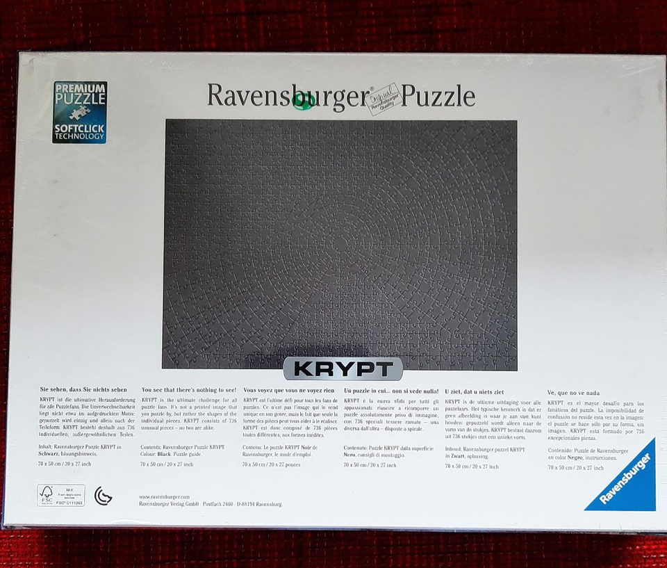 Ravensburger Puzzle Krypt black 736 Teile OVP - NEU | eBay.de