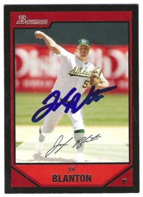 Autographed JOE BLANTON Oakland A's 2007 Bowman Card #123 w/COA | eBay