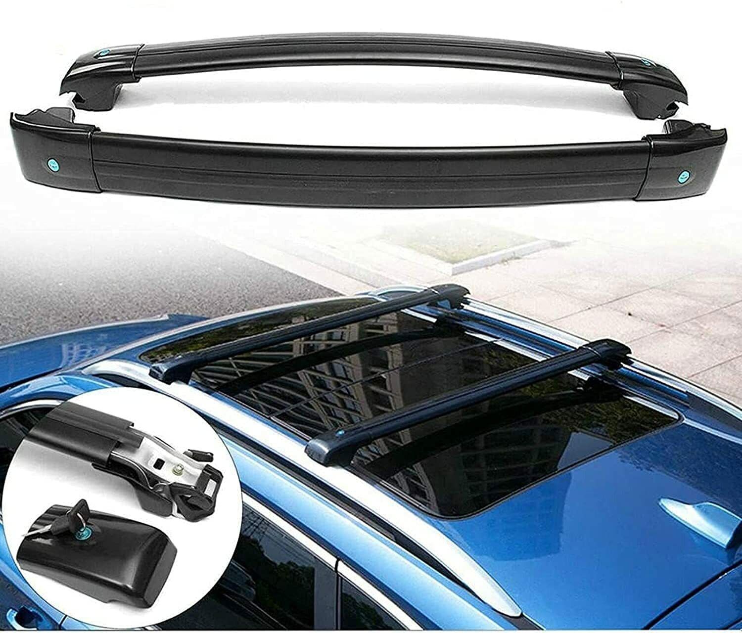 2Pcs Roof Rail Rack Cross Bars Crossbars Carrier Fit for Explorer 2020 ...