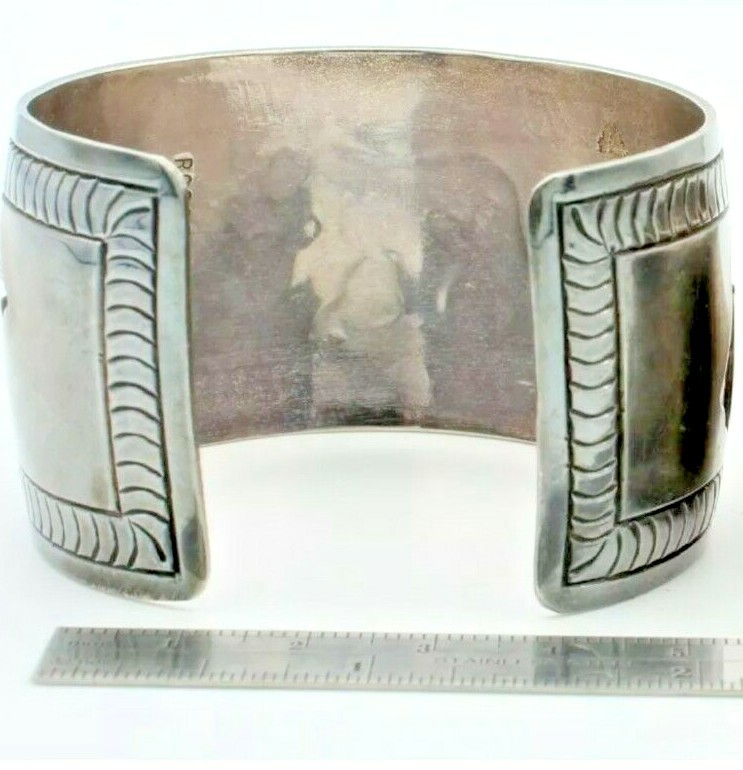 ROSCO SCOTT NAVAJO STERLING SILVER CUFF BRACELET - Gem