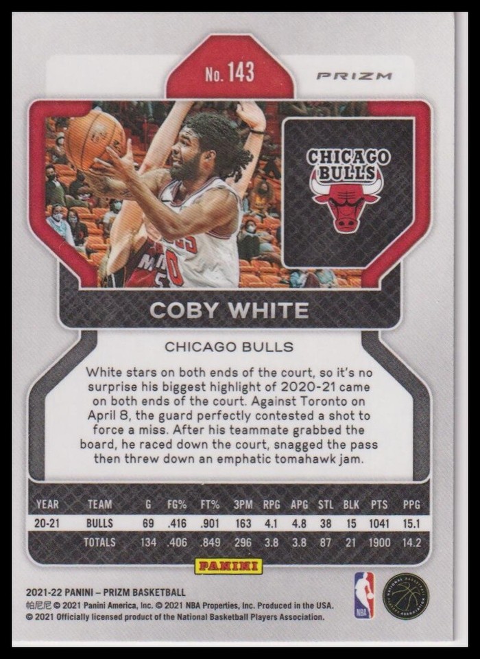 2021-22 Panini Prizm #143 Coby White Green | eBay