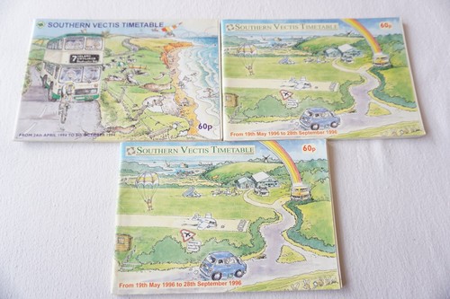 1994-96 Southern Vectis Isle of Wight Bus & Railway Timetable x4 ...