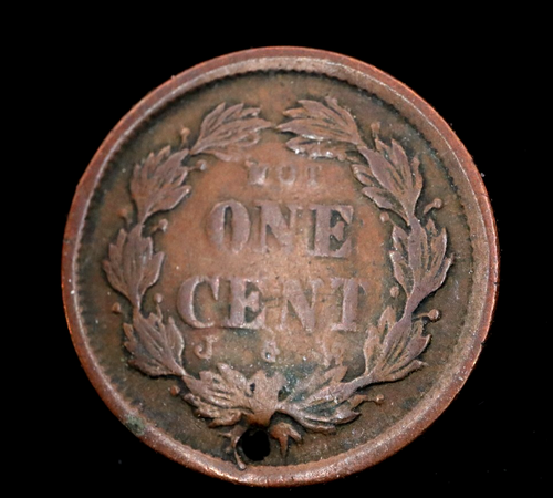 Rare 1863 NOT ONE CENT Civil War Token J & W Holed Copper Estate Find ...