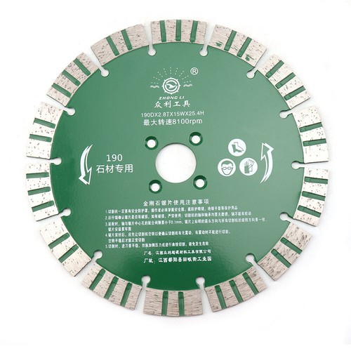 190mm/7.5'' Diamond Circular Saw Blade 1'' Hole Segmented Stone Cutting ...