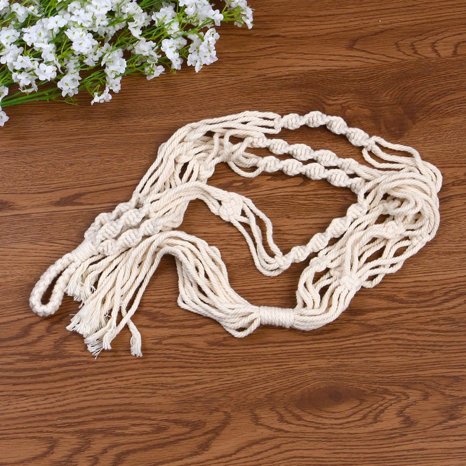Handmade Plant Hanging Basket Net Flowerpot Hand-woven Cotton Rope Net ...