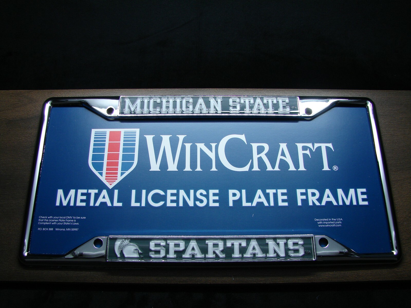 Licensed MICHIGAN STATE SPARTANS METAL LASER CUT ACRYLIC LICENSE PLATE ...