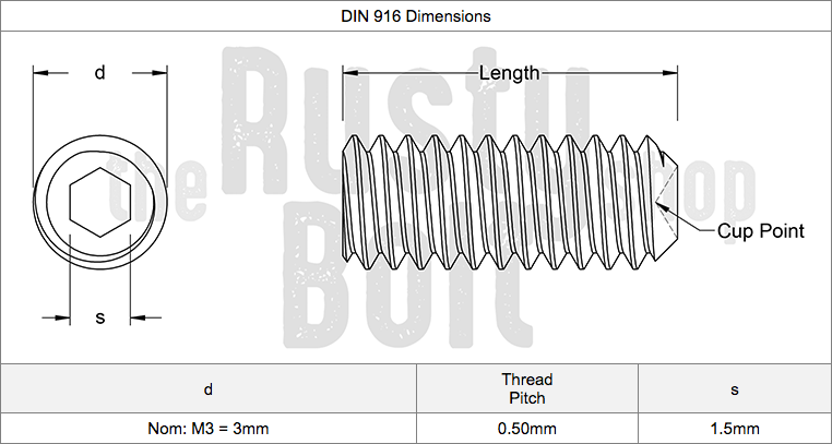 M3 x 25mm, Socket Set Screws Cup Point, A2 304 18-8, Stainless Steel | eBay