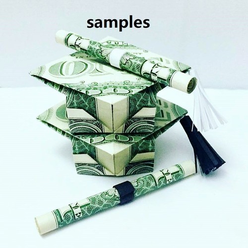 Money Origami Graduation Cap Diploma Real US Dollar $1 bills Novelty ...