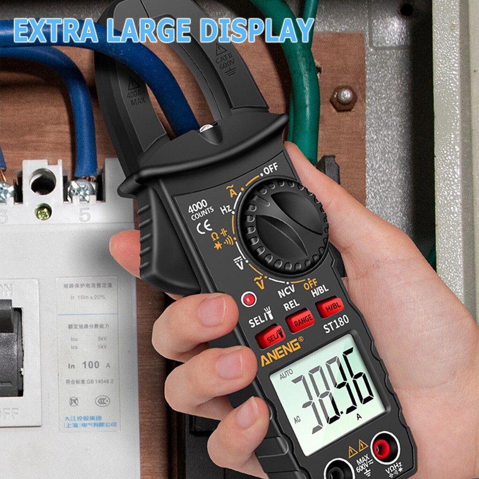 Digital Multimeter Tester AC DC Volt Amp Clamp Meter Auto Range LCD ...