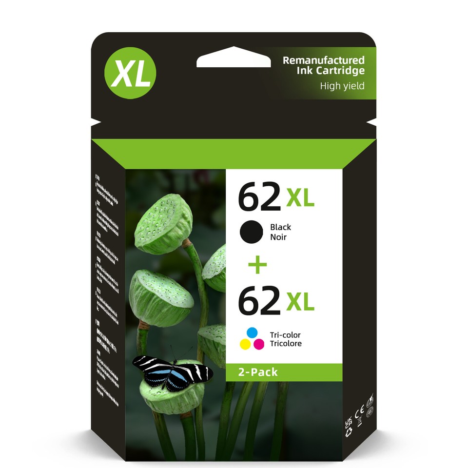 62XL 62-XL Ink Cartridges for HP 62 XL Ink Envy 7640 5540 5640 5660 ...