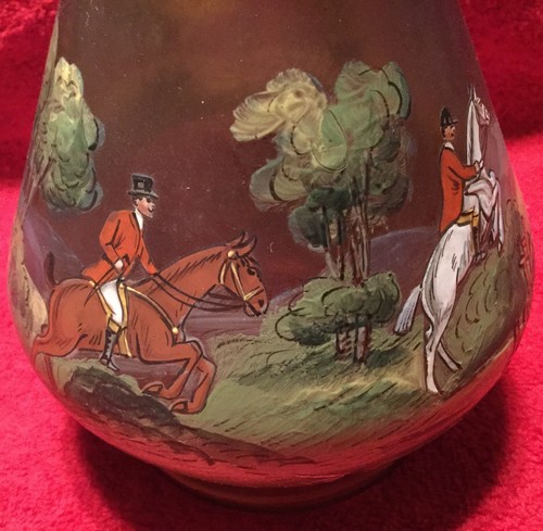 Fox Hunt Hunting Hand Painted Glass Bottle Decanter | eBay