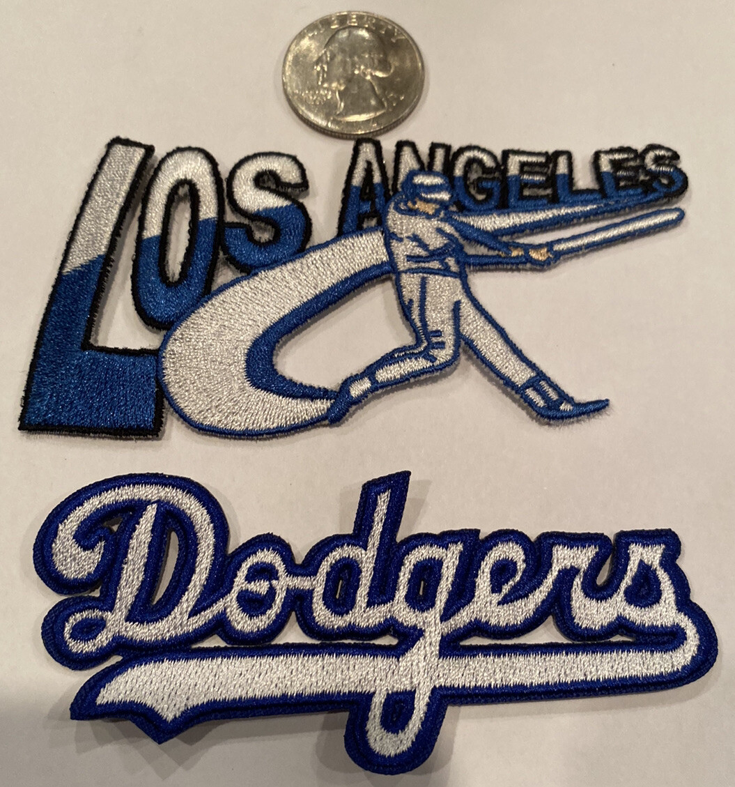 2-Los Angeles Dodgers embroidered iron on patches 4”x 2.5” & 3.5” X 1.5 ...