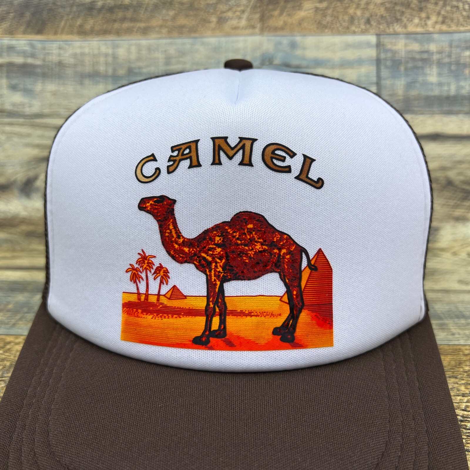 Camel Cigarette Mens Trucker Hat Brown Snapback Retro Vintage Logo ...
