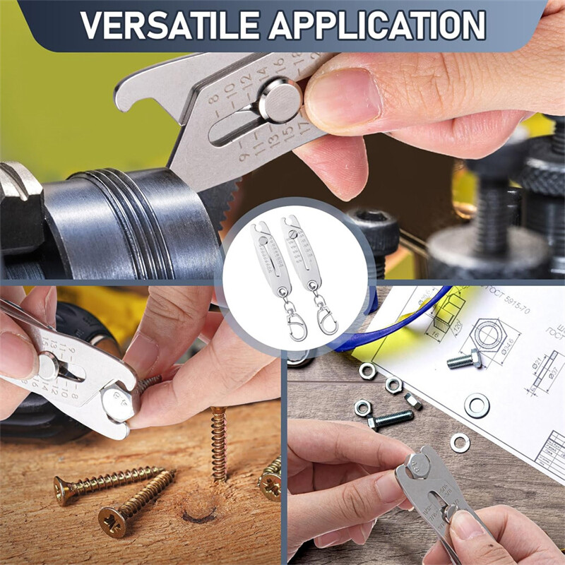 Portable Precise Thread Size Checker Keychain Bolt Size Checker ...