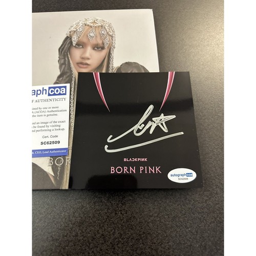Autographed SIGNED LISA Blackpink - Born Pink CD Insert COA ACOA Cert # ...