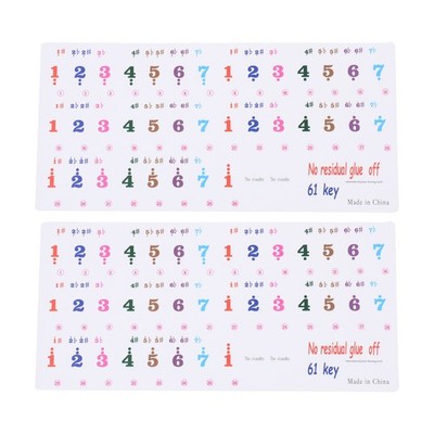 2 Sheets Keyboard Notes Overlay Piano Stickers for Learning Numbered ...