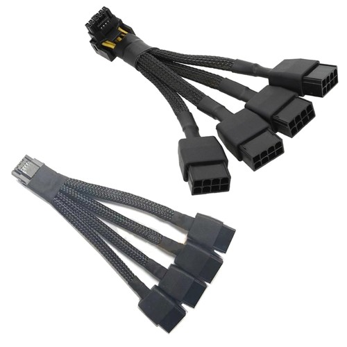 12cm 16pin 12VHPWR Male to 4x8P Female Graphics Card Line Splitter ...