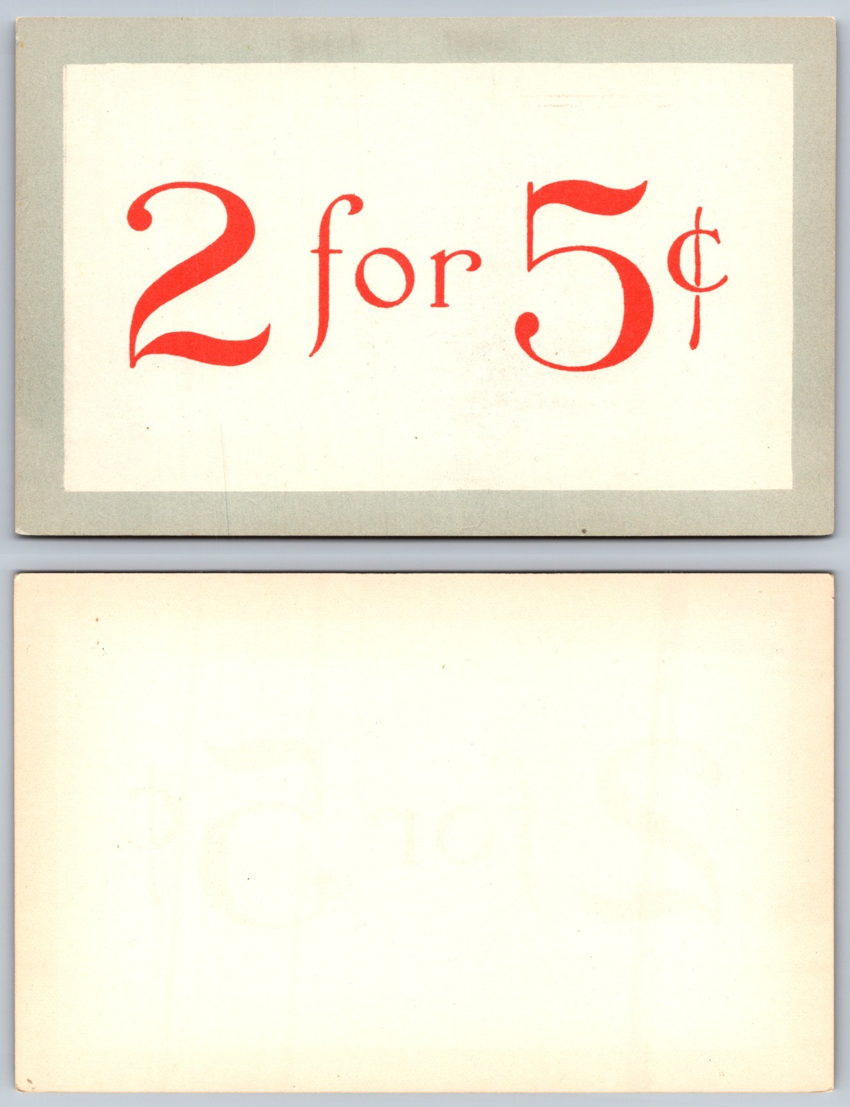 Red Two For Five Cents Price Sign Postcard | eBay UK
