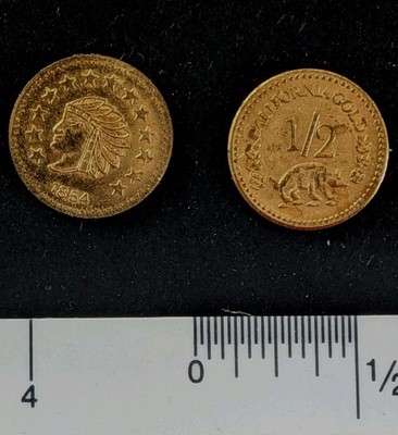 1854 California Indian Head Gold 1/2 - Plated Token / Souvenir ...