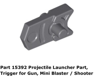 Lego 1x 15392 Dark Bluish Gray Projectile Launcher Part, Trigger For ...