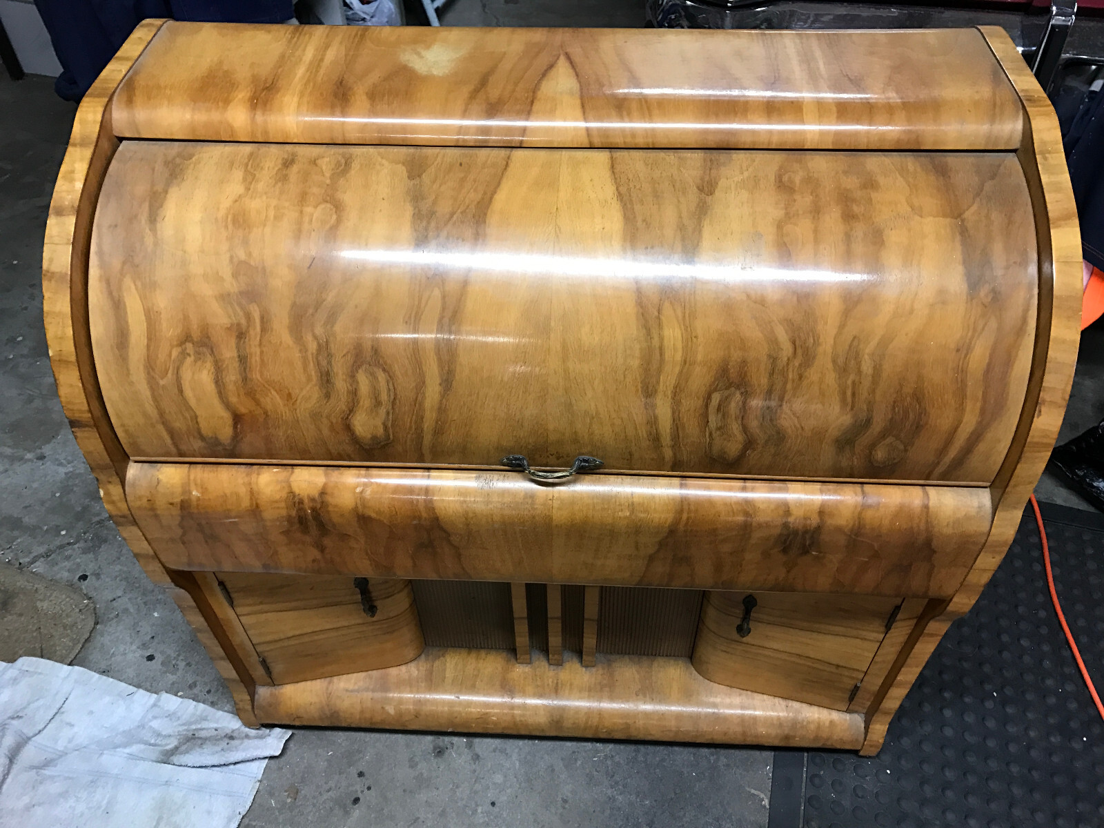 Precedent Rolltop Radiogram Gramophone Art Deco Maple Cabinet VINTAGE ...