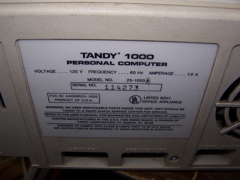 RadioShack Tandy 1000 Desktop - Tested to power on - SOLD AS IS | eBay