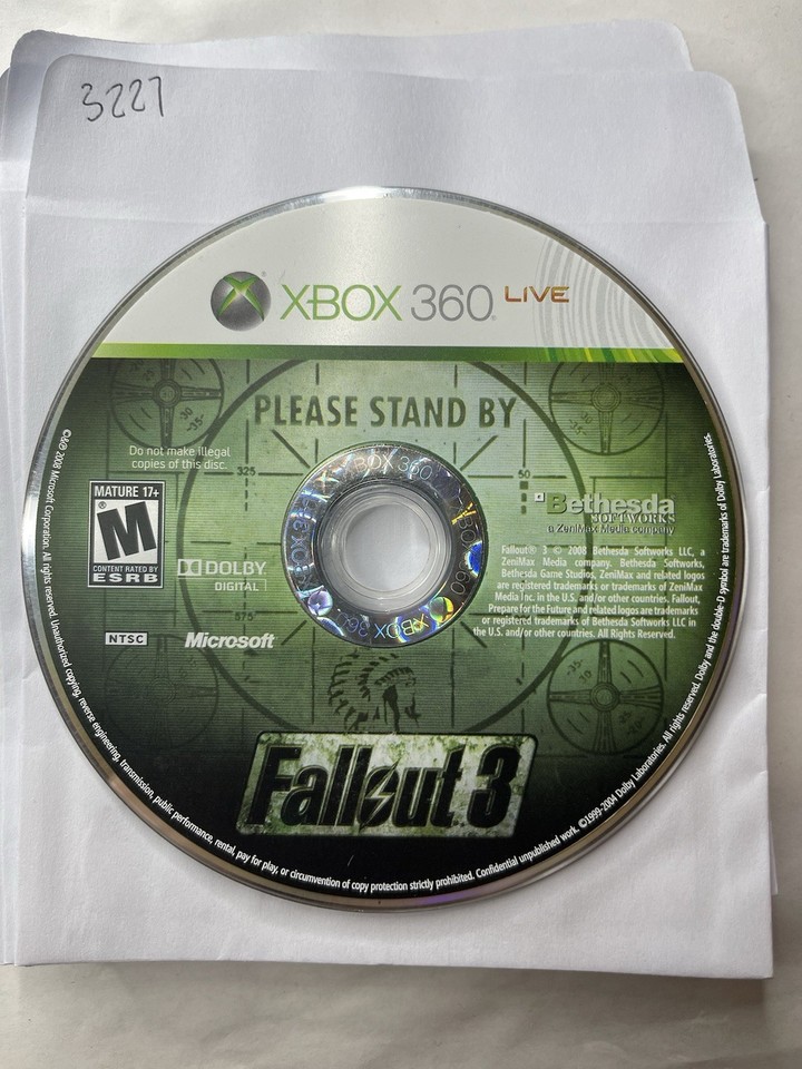 Fallout 3 (Microsoft Xbox 360, 2008) Disc Only - No Tracking #3227 93155126800| eBay