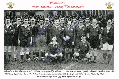 WALES 1946 (v Scotland) RUGBY TEAM POSTCARD | eBay