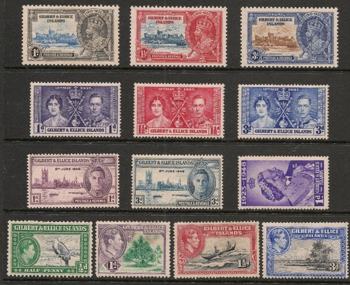 GILBERT & ELLIS ISLANDS (1935-49) MNH/MH KGVI & Omnibus (2 scans) db+ ...