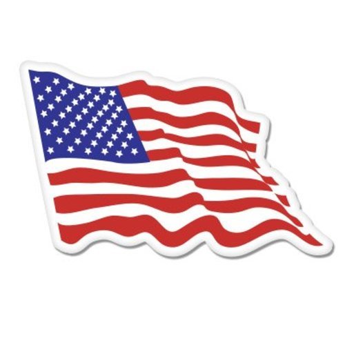 Waving American Flag Sticker Amazon.com: USA Waving Flag Decal For