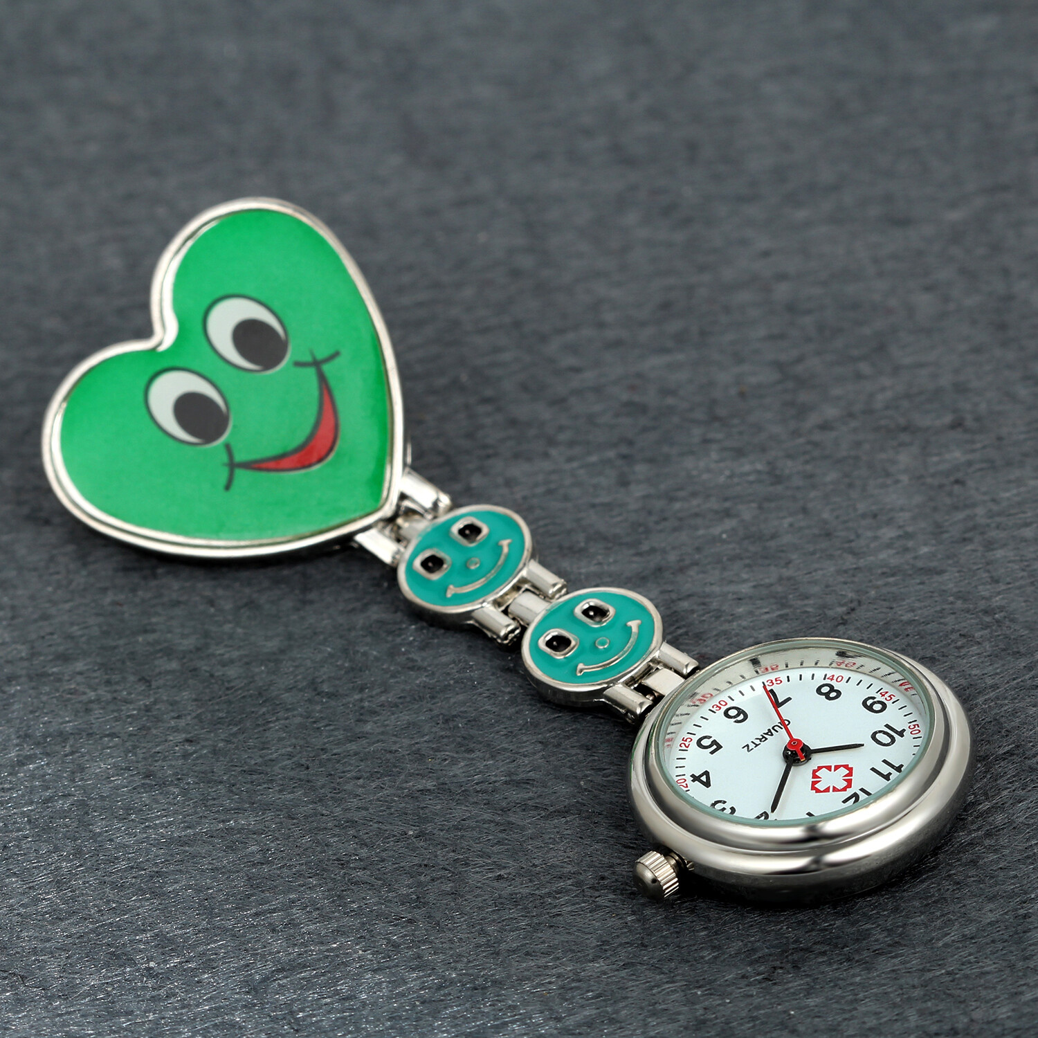 Smile Face Nurse Watch Love Heart Clip On Fob Brooch Hanging Pocket ...